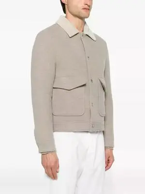 Eleventy Corduroy-collar Wool Jacket