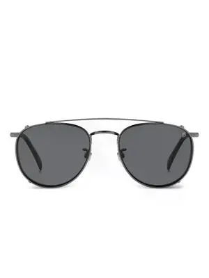DB EYEWEAR BY DAVID BECKHAM Clip-on Pilot Sunglasses - Silver