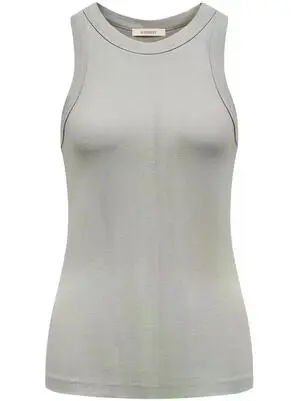 12 STOREEZ Ribbed Cotton Tank Top - Grey
