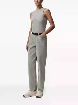 12 STOREEZ Ribbed Cotton Tank Top - Grey