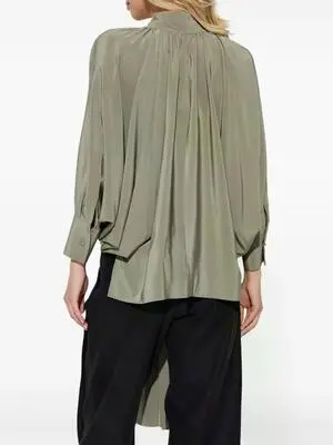 Max Mara Pleated Tie-neck Blouse - Brown