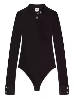 COURREGES Zip-up Long-sleeve Bodysuit - Black