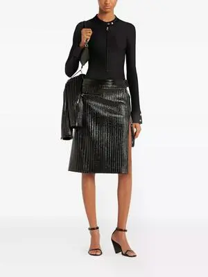 COURREGES Zip-up Long-sleeve Bodysuit - Black