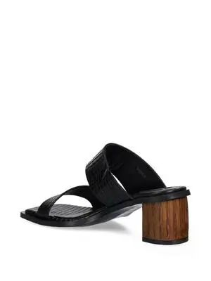 ALOHAS Gabin Crocodile-effect Block-heel Slides