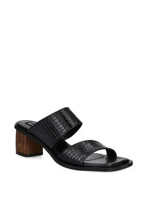 ALOHAS Gabin Crocodile-effect Block-heel Slides