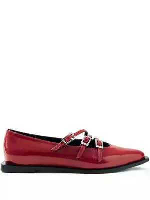 ALOHAS Jive Buckle-strap Pointed Flats - Red