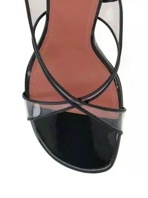 Amina Muaddi Lena 90mm Patent-leather Slingback Sandals - Black