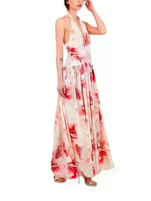 BABYLONE PARIS Halterneck Floral-print Maxi Dress