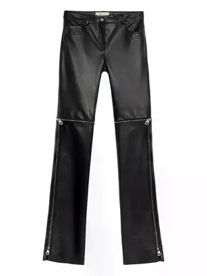 Blumarine Leather Zip-detail Trousers