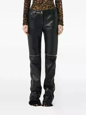Blumarine Leather Zip-detail Trousers