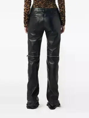 Blumarine Leather Zip-detail Trousers