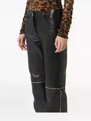 Blumarine Leather Zip-detail Trousers