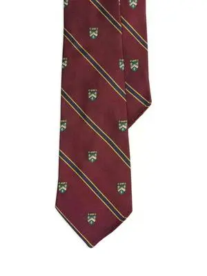 Polo Ralph Lauren Striped Crest Tie - Red