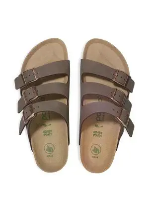 BIRKENSTOCK Florida Triple-buckle Platform Slides - Brown