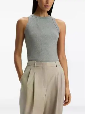 12 STOREEZ High-neck Sleeveless Ribbed Top