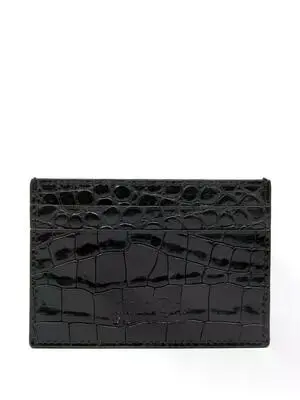 MAISON MARGIELA Crocodile-embossed Cardholder - Black