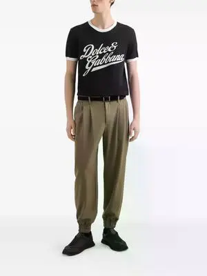 Dolce & Gabbana Cotton T-shirt With Flocked Print - Black