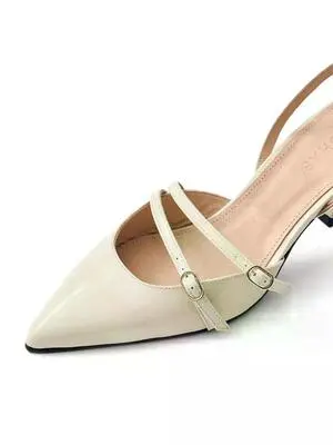 ALOHAS Joelle Buckle-detail Pointed-toe Pumps - Neutrals