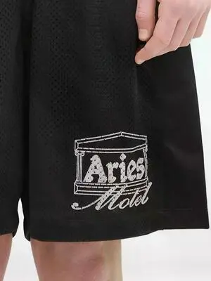Aries Ramscape Airtex Logo-print Shorts