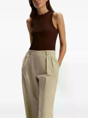 12 STOREEZ Ribbed Sleeveless Tank Top - Brown