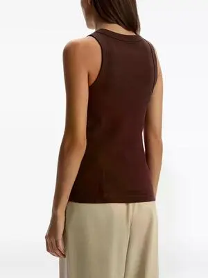 12 STOREEZ Ribbed Sleeveless Tank Top - Brown