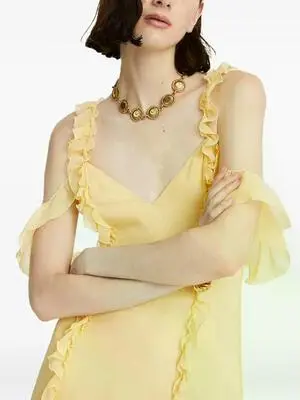 CELESTE Ruffle-trimmed V-neck Maxi Dress