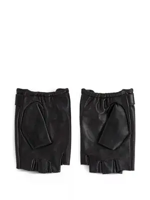 Karl Lagerfeld K/monogram Fingerless Leather Gloves