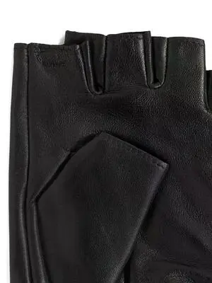 Karl Lagerfeld K/monogram Fingerless Leather Gloves