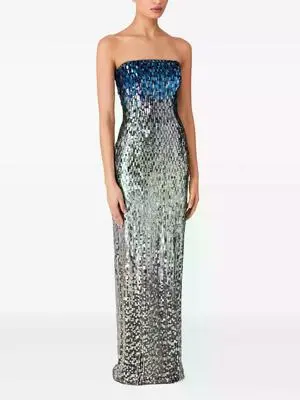 Jenny Packham Lucille Strapless Maxi Dress - Silver