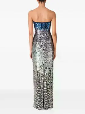 Jenny Packham Lucille Strapless Maxi Dress - Silver