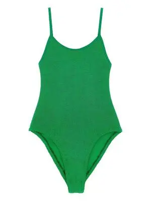 Hunza G Pamela Crinkle Swimsuit Green