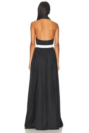 Norma Kamali Halterneck Gown With Optional Belt And Slit