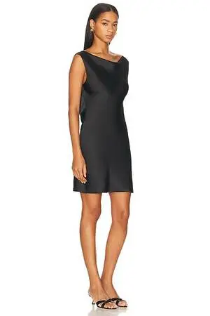 Norma Kamali Sleeveless Low Back Drape Mini Dress - Black