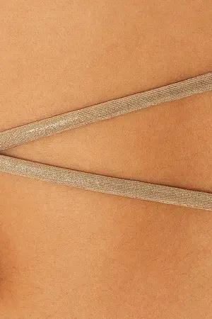 Norma Kamali Criss Cross Metallic Bikini Set