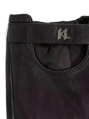 Karl Lagerfeld Monogram Fingerless Leather Gloves