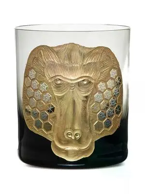 ARTEL African Safari Baboon-head Geometric Glass - Grey