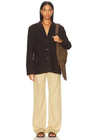 Staud Corrine Leather Jacket - Espresso