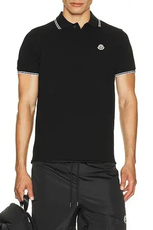 Moncler Short Sleeve Polo - Black