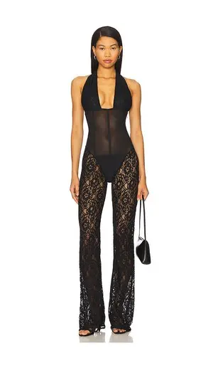 AMOR MIA Lace Jumpsuit - Black