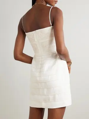 ANDRES OTALORA Linen Rope-trimmed Cutout Dress