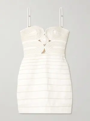 ANDRES OTALORA Linen Rope-trimmed Cutout Dress - Neutrals