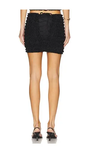 AMOR MIA Ruffled Mini Skirt - Black