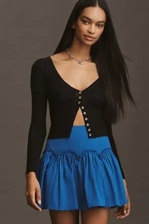 MARE MARE Basque-waist Mini Skirt - Bright Cobalt
