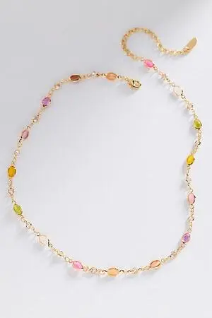 Anthropologie Infinity Gemstone Necklace - Rose