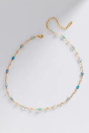 Anthropologie Infinity Gemstone Necklace - Sky
