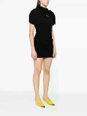 Jacquemus The Castagna Draped Mini Dress - Black