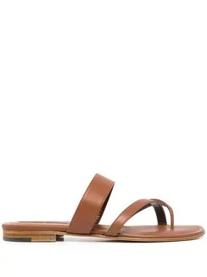 Manolo Blahnik Susa Crossover Strap Sandals - Brown