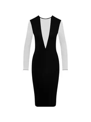 MAISON CLOSE Long-sleeve Midi Dress - Black