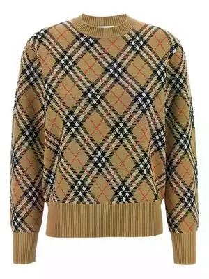Burberry Check-pattern Wool Sweater - Neutrals