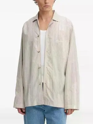 Nanushka Striped Logo-embroidered Shirt
